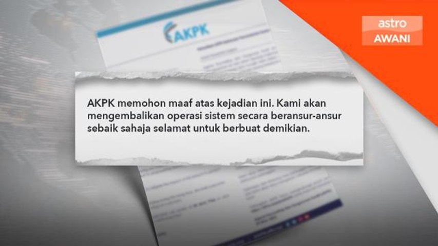 Beberapa sistem operasi AKPK dinyahaktif buat sementara waktu bagi ...