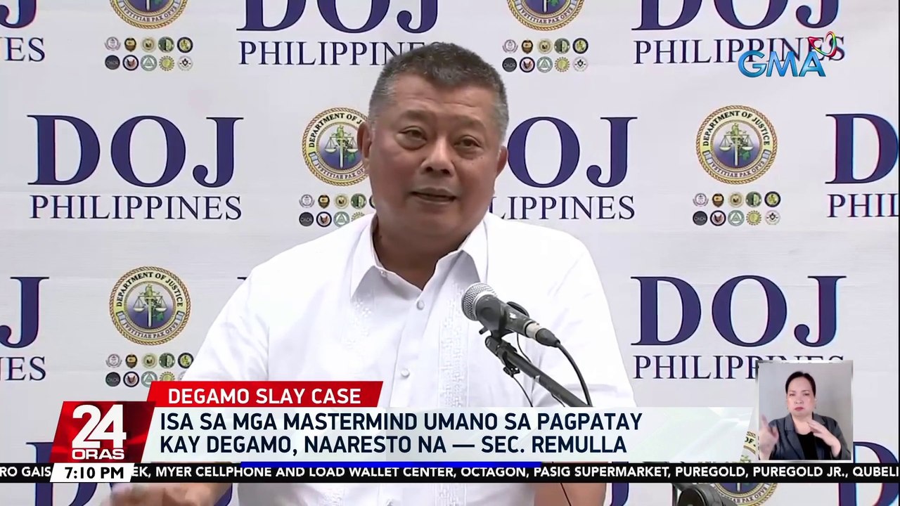 Isa sa mga mastermind umano sa pagpatay kay Degamo, naaresto na — Sec. Remulla | 24 Oras - video ...