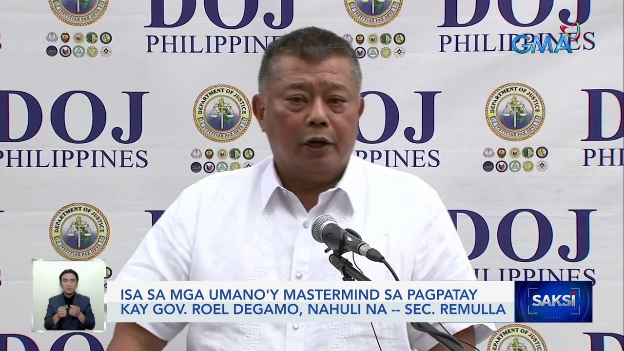 Isa sa mga umano'y mastermind sa pagpatay kay Gov. Roel Degamo, nahuli na -- Sec. Remulla ...