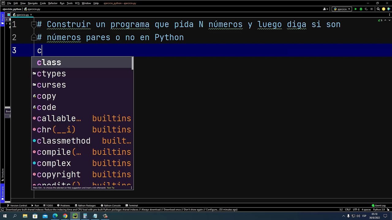 Construir un programa que pida N números y luego diga si son números pares o no en Python ...