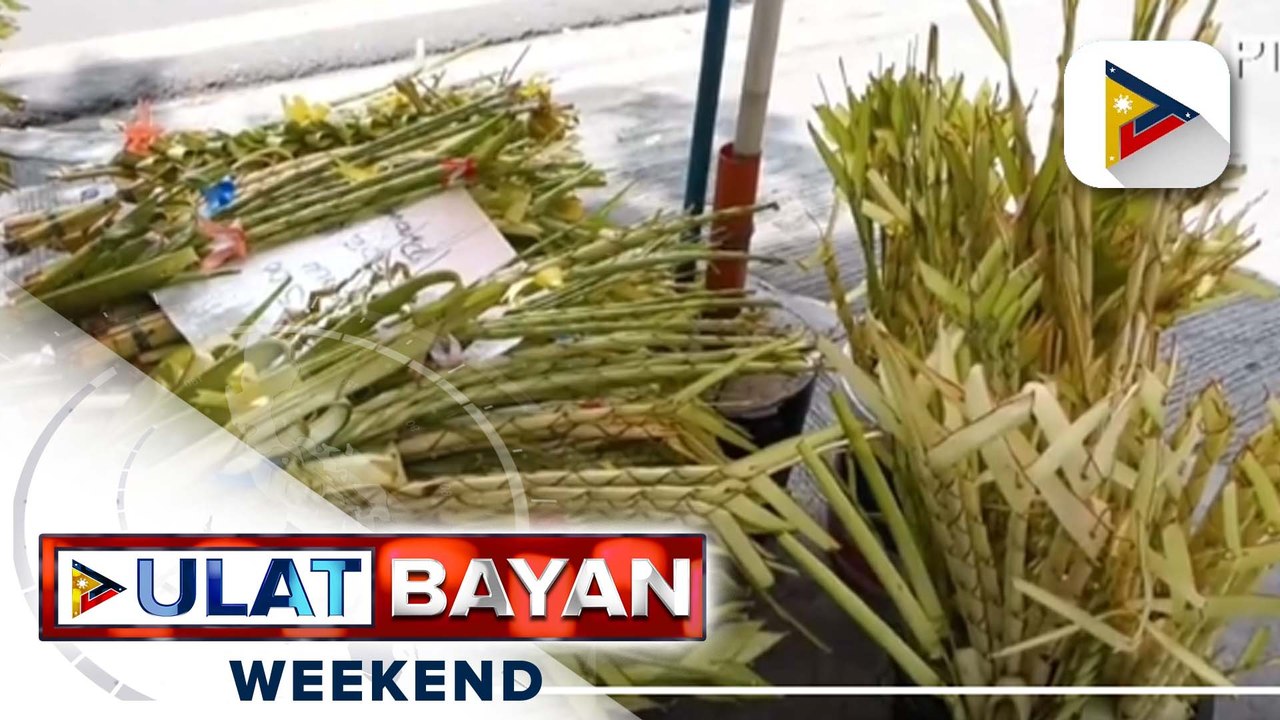 Mga nagtitinda ng palaspas, handa na para sa Palm Sunday; presyo ng ...