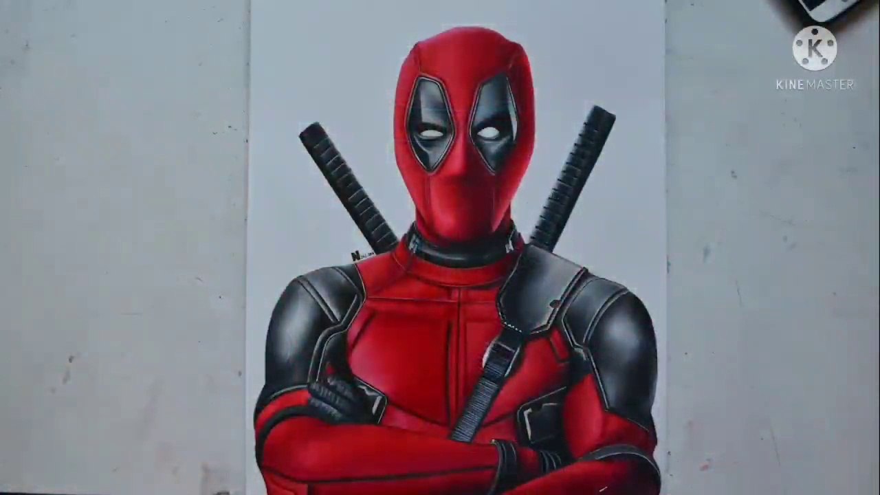 how to draw Deadpool, Drawing Deadpool, Deadpool Drawing With color ...