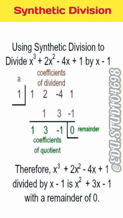 Synthetic Division ! Maths synthetics division ! Synthetic# ...