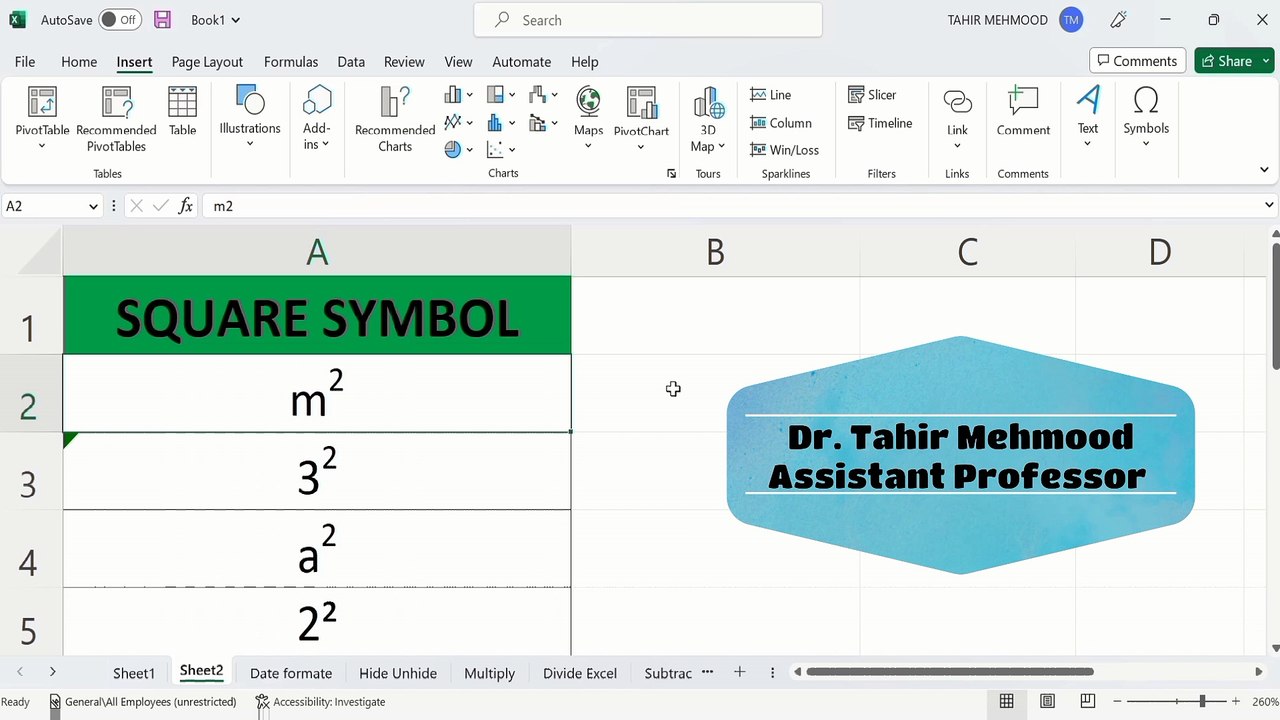 How to Type a Square Symbol in Excel | How to Insert Square Symbol in Excel - video Dailymotion