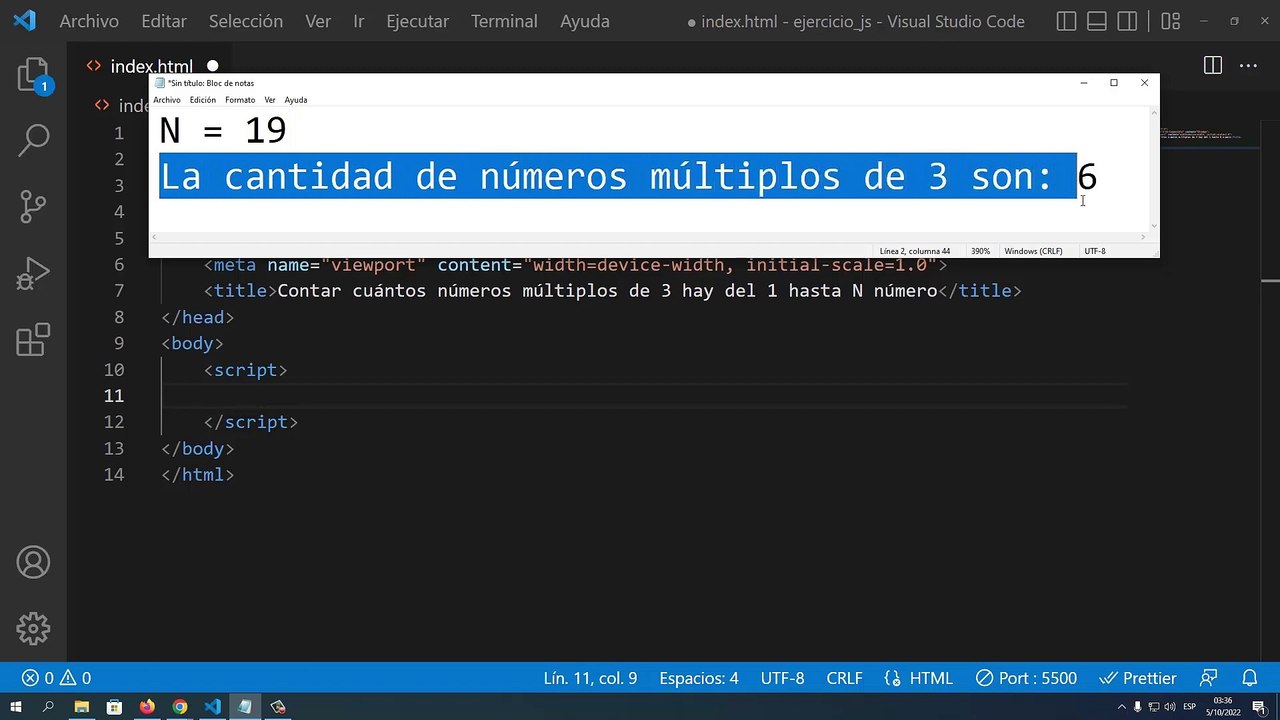 Contar cuántos números múltiplos de 3 hay del 1 hasta N número en JavaScript - Vídeo Dailymotion