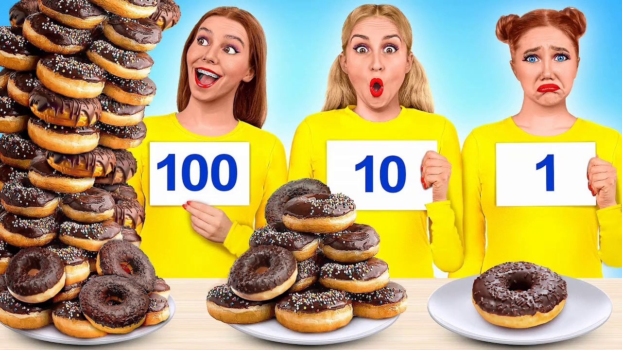 1,10 or 100 Layers of Food Challenge | Crazy Challenge by Multi Food ...