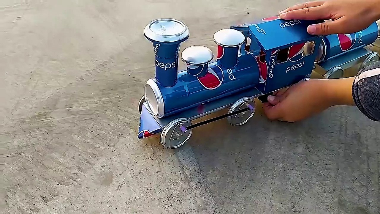 Make a longest toy train with Pepsi cans Cars at Home - DIY_HD - video ...