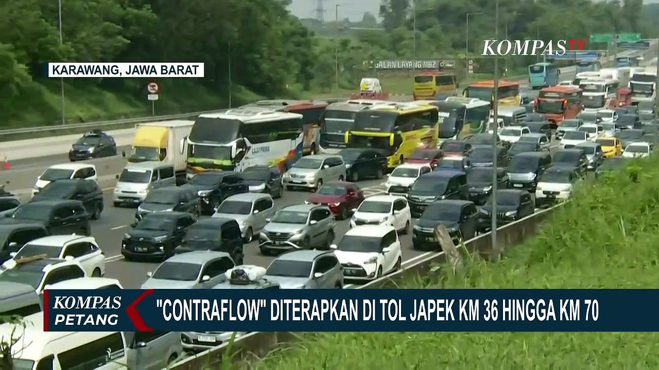 Ruas Tol Jakarta-Cikampek Km 47 Padat, Sistem Contraflow Diberlakukan | 20 April 2023 - Video ...