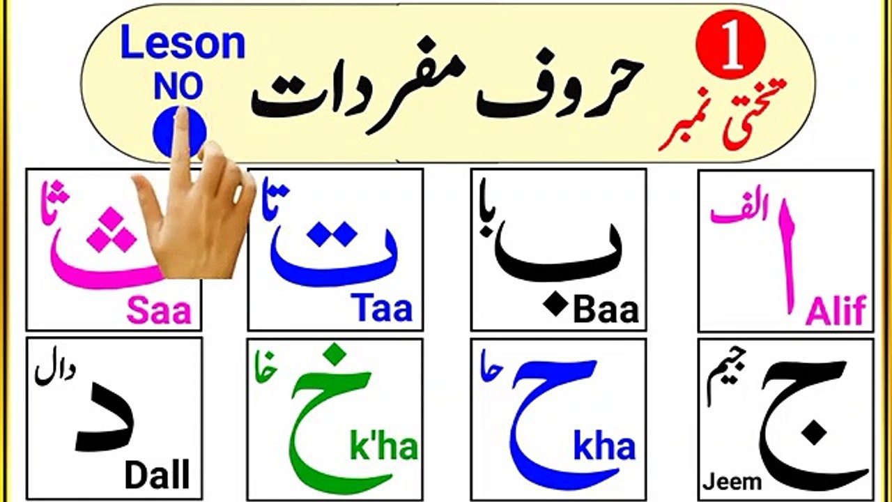Alif Baa Taa _ Qaida Norania Lesson No 1 _ Arabic Alphabet _ Norani ...