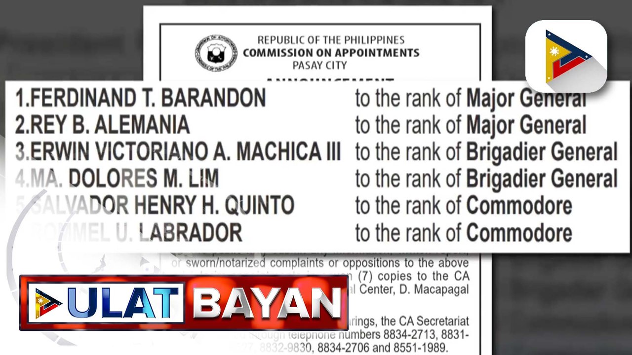 Ad interim appointments para sa general flag officers ng AFP, naisumite ...