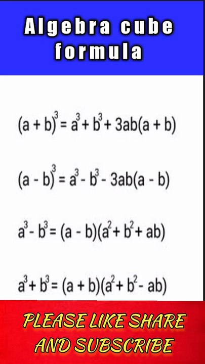 Algebra cube formula | math algebra cube | algebra cube chart# ...