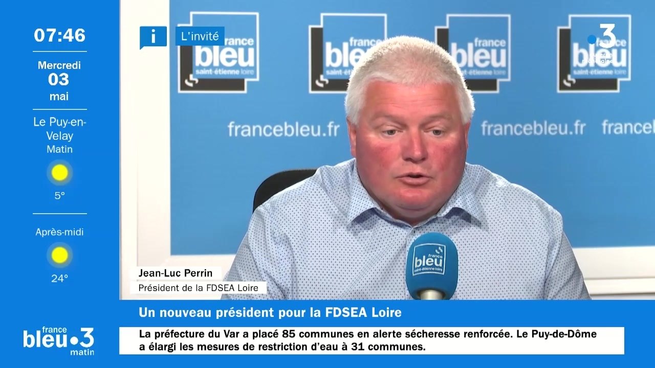 Jean-Luc Perrin, président de la FDSEA de la Loire - Vidéo Dailymotion