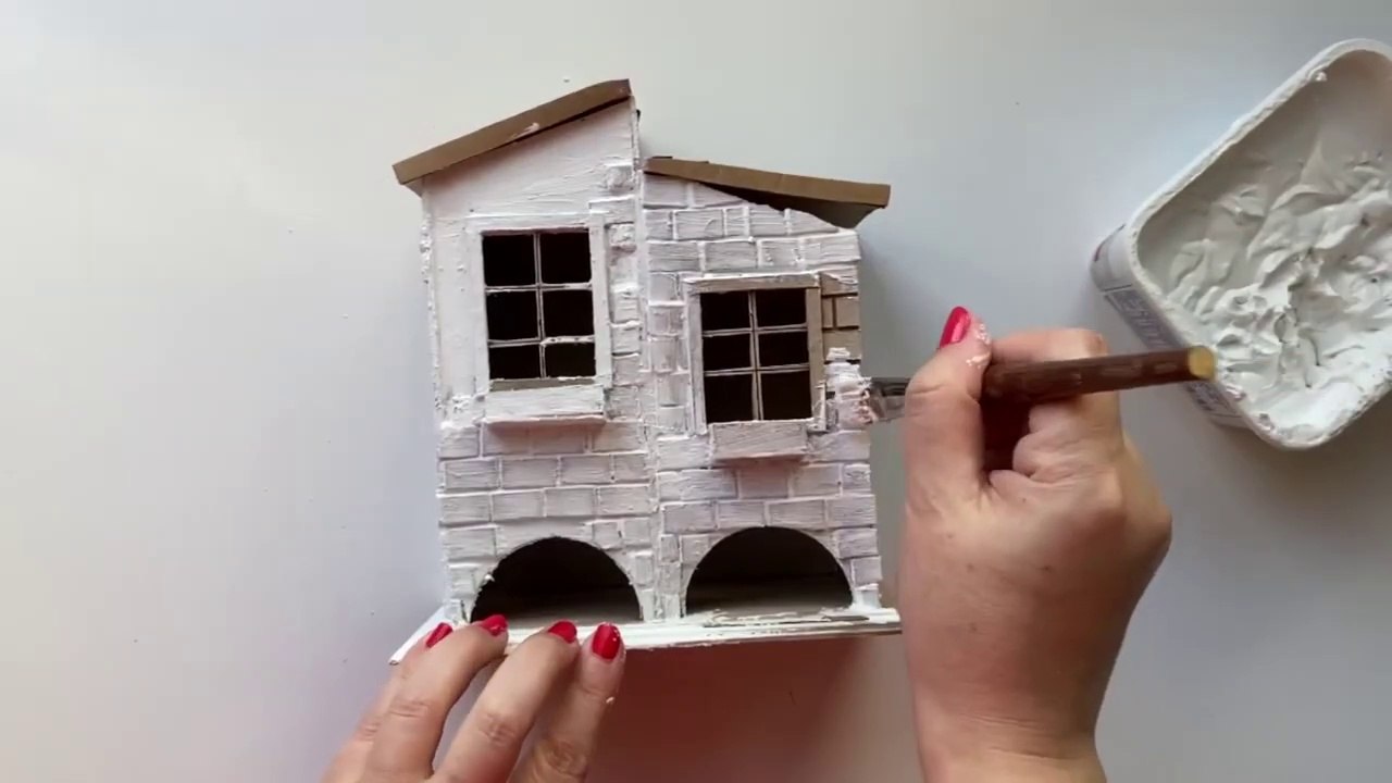 6 Ideas for miniature houses | DIY Miniature cardboard house ...