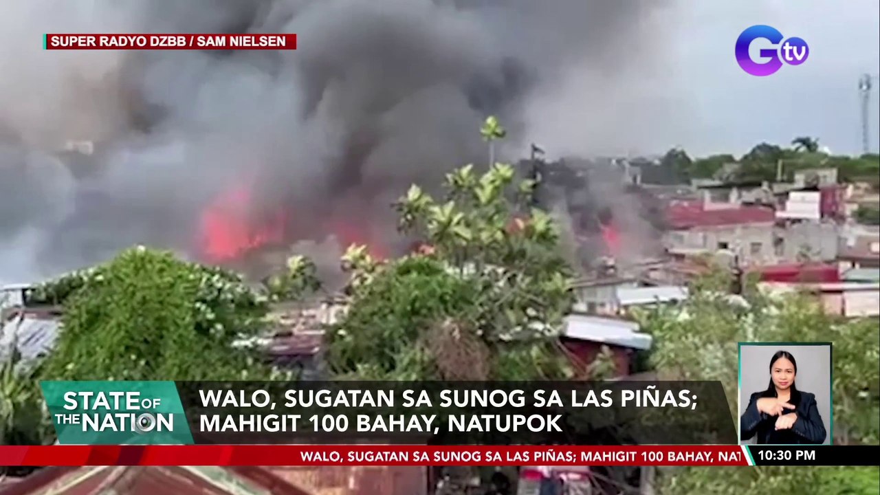 Walo, sugatan sa sunog sa Las Piñas; mahigit 100 bahay, natupok | SONA - video Dailymotion
