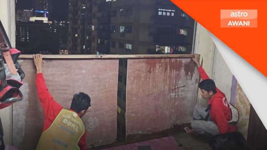 Ribut Petir: Dinding rumah Flat Loke Yew tercabut | Astro Awani