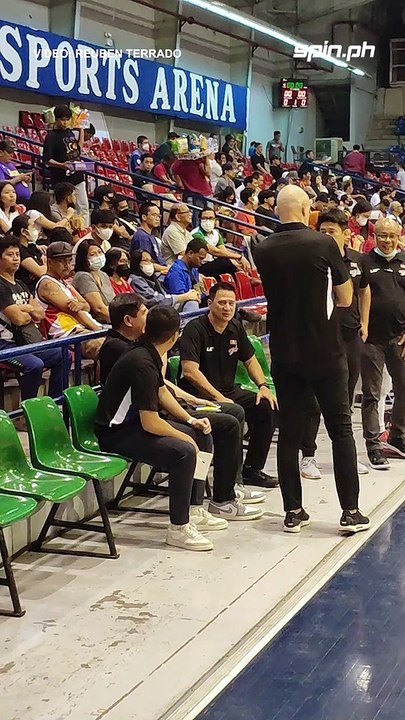 New Meralco coach Luigi Trillo with the rest of his staff, including ...