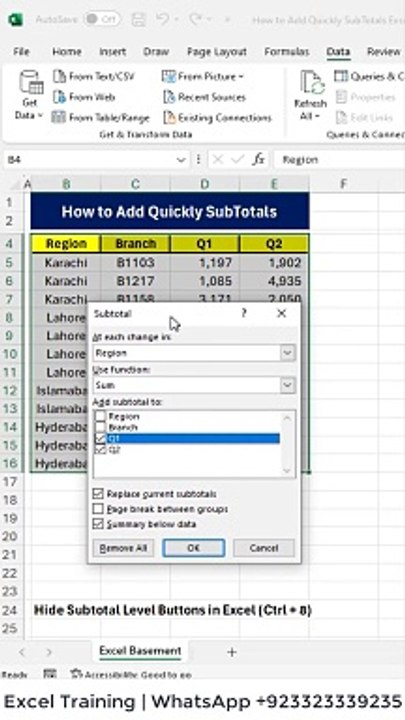 How to Add Quickly SubTotals Excel - video Dailymotion