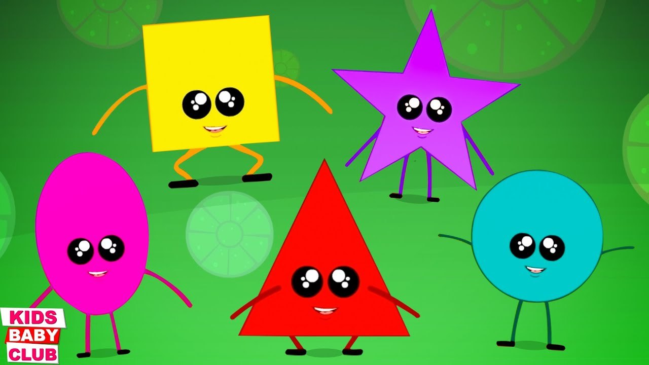 Five Little Shapes Jumping On The Bed Nursery Rhyme & Baby Song - video ...