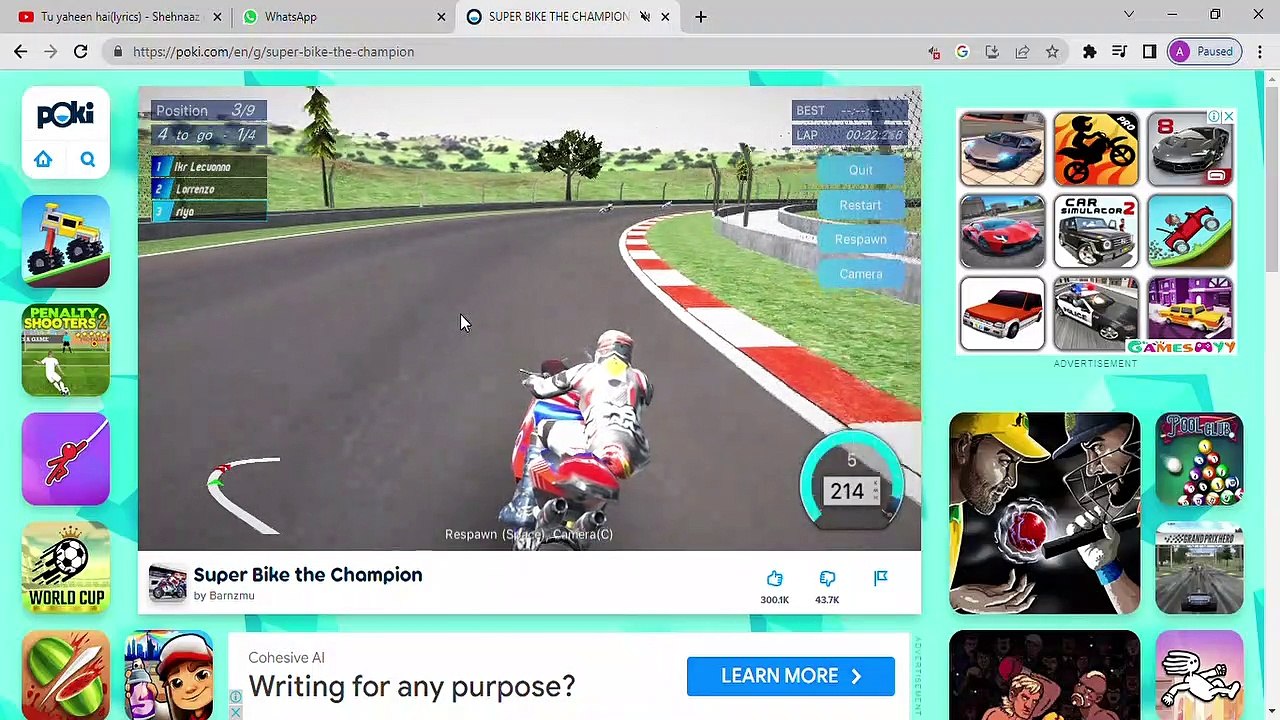 SUPER BIKE THE CHAMPION - Playing Super Bike the Champion on Poki ...