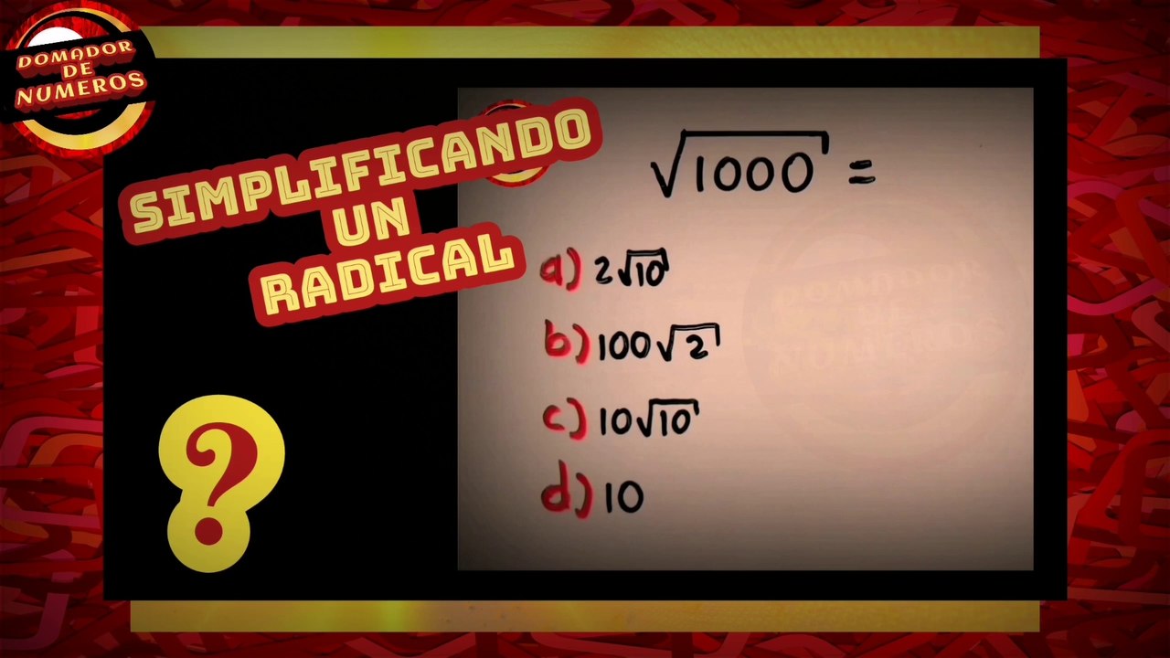 SIMPLIFICANDO la raíz cuadrada de 1000. ¡Hazlo así! SIMPLIFYING the ...