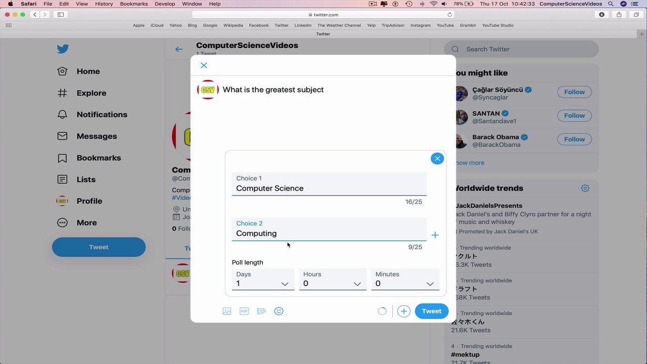 How to USE Twitter on a Computer - Add a Voting Poll to Your Account ...