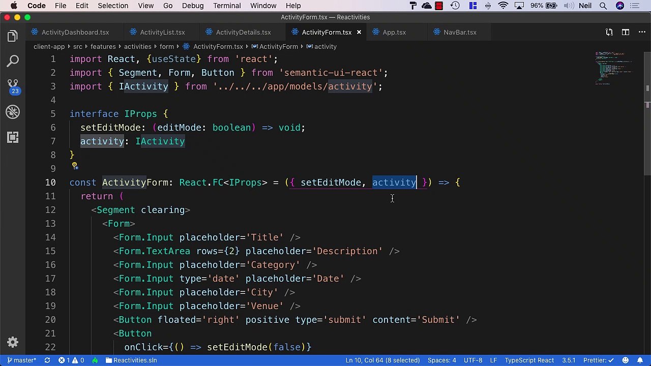 Building a CRUD application in React (Legacy) - Initialising the form with data - video Dailymotion
