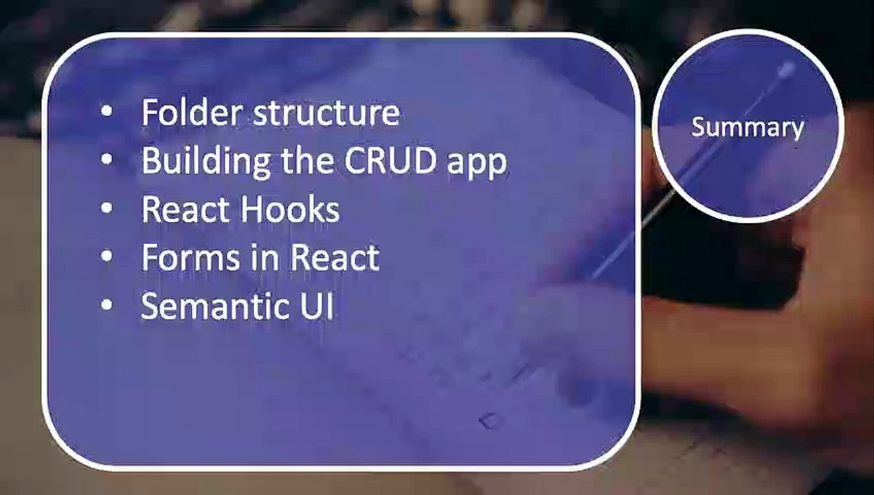 Building a CRUD application in React (Legacy) - Summary of section 5 - video Dailymotion