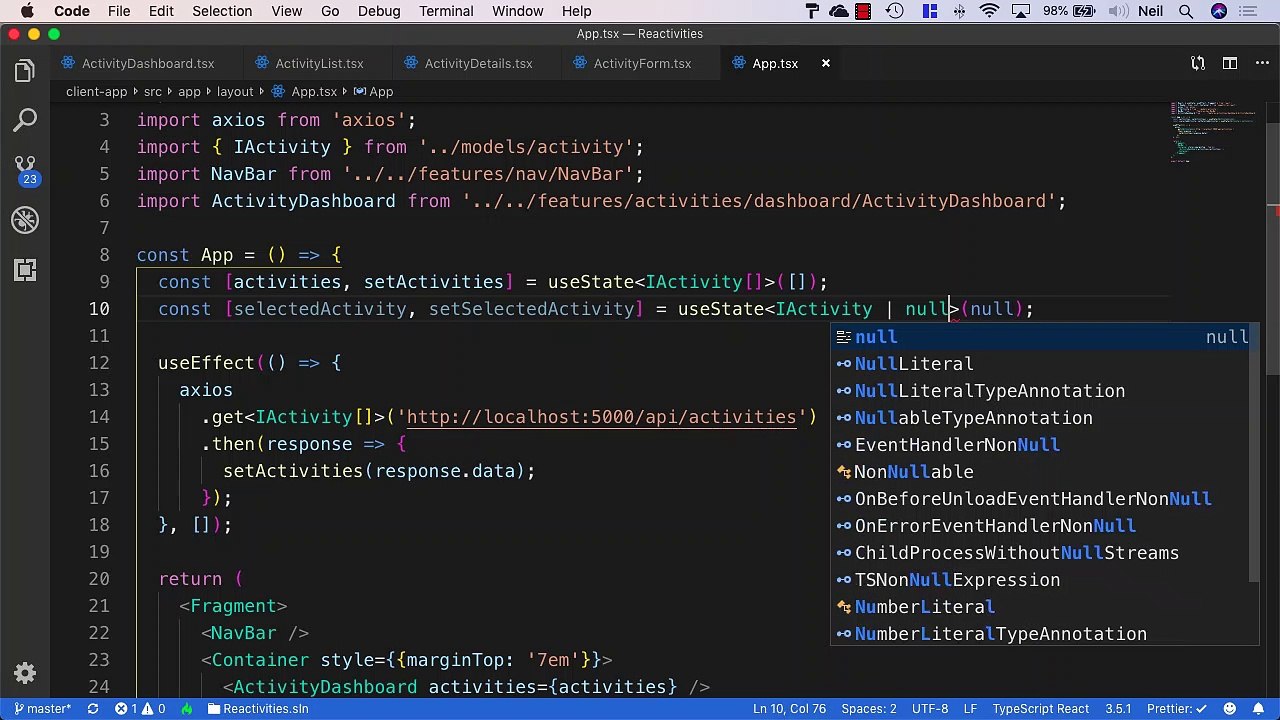 Building a CRUD application in React (Legacy) - Selecting an individual Activity - video Dailymotion