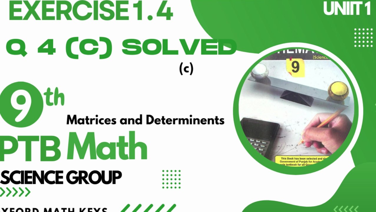 PTB 9th Class Math Exercise 1.4 Q 4(c) Solved| EXE1.4 Q4 (a) and (b ...