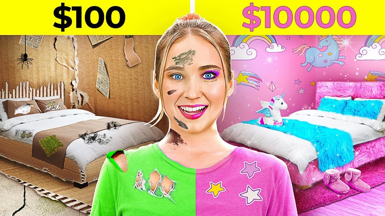Epic Rich Vs Poor Room Makeover || Cool Crafts And Smart Gadgets For ...