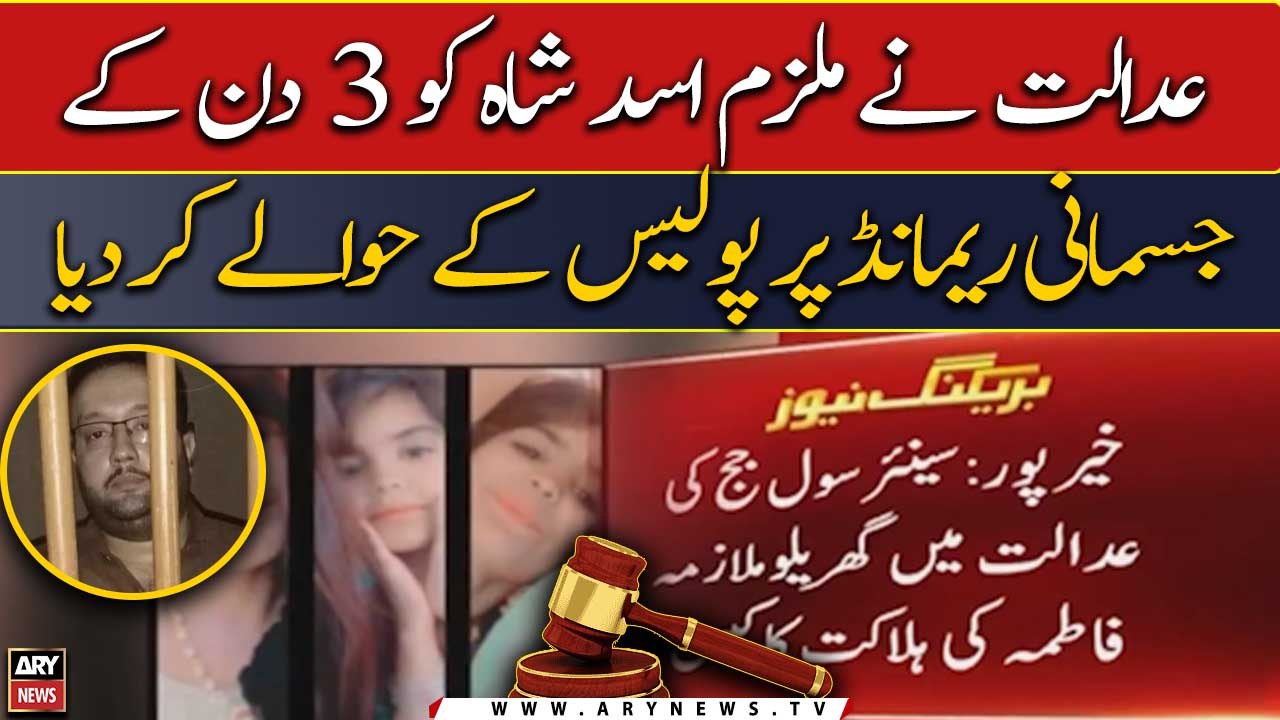 Fatima Torture Case: Court hands over accused Asad Shah to police on 3 ...