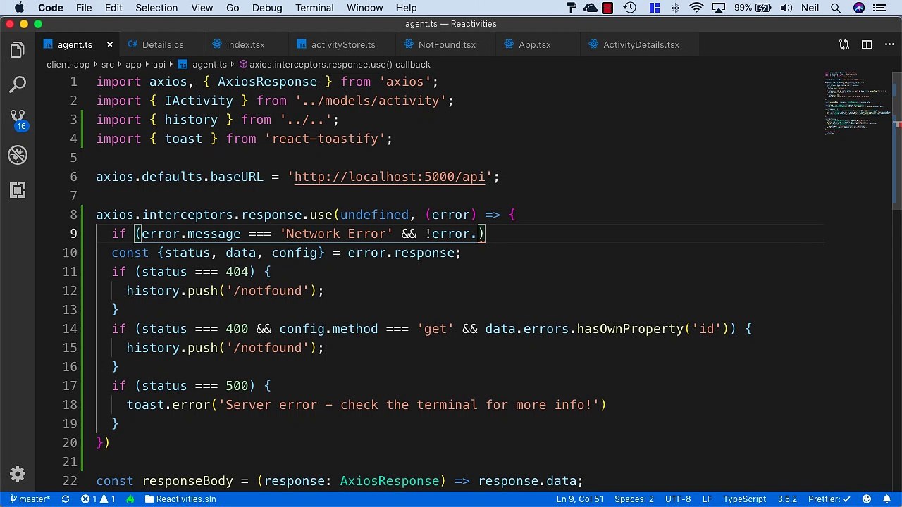 Error handling and validation (Legacy) - Handling network errors in Axios - video Dailymotion