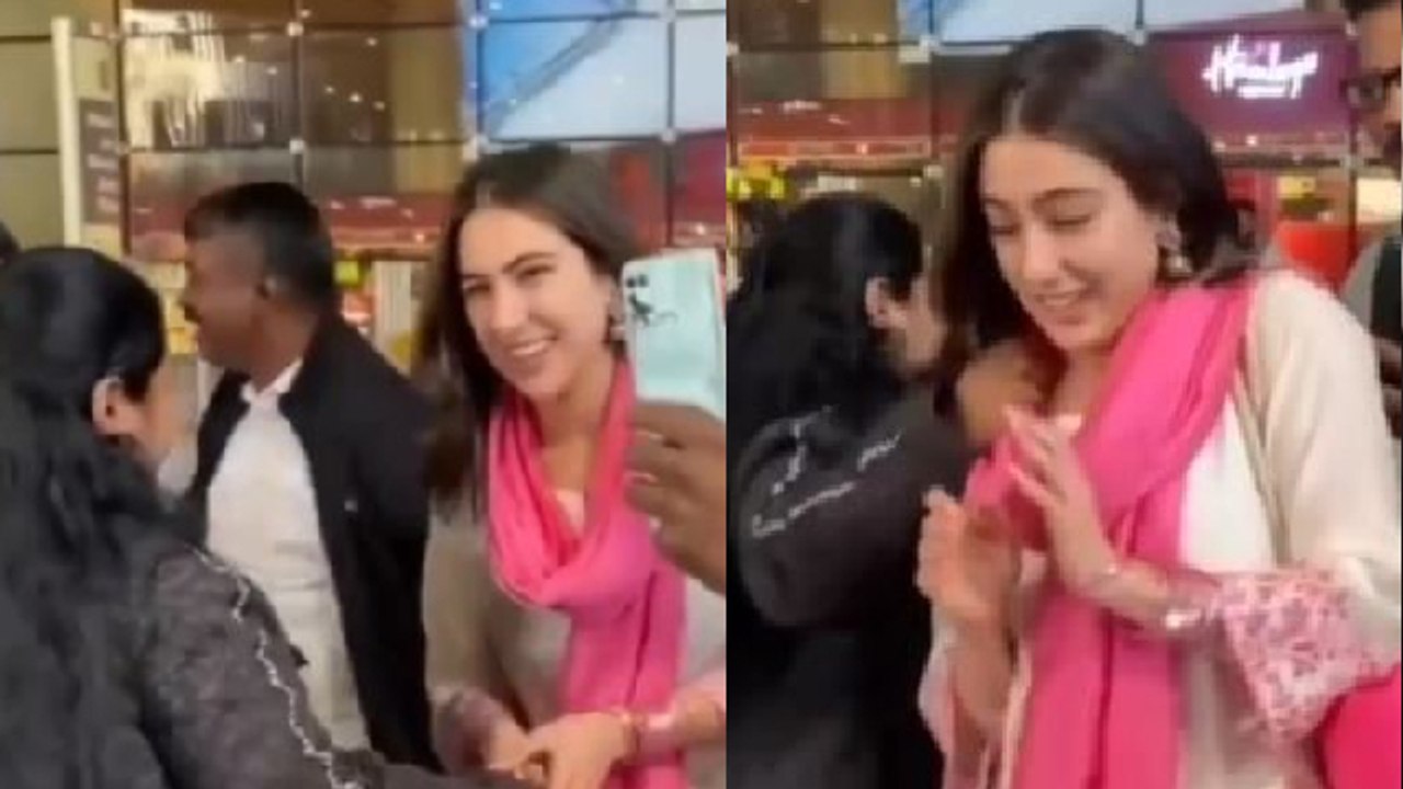 Sara Ali Khan को Female Fan Inappropriate Touch Video, Fans Shocking ...