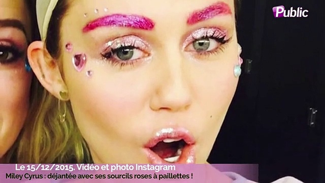 Exclu Vidéo : Miley Cyrus : déjantée avec ses sourcils roses à ...