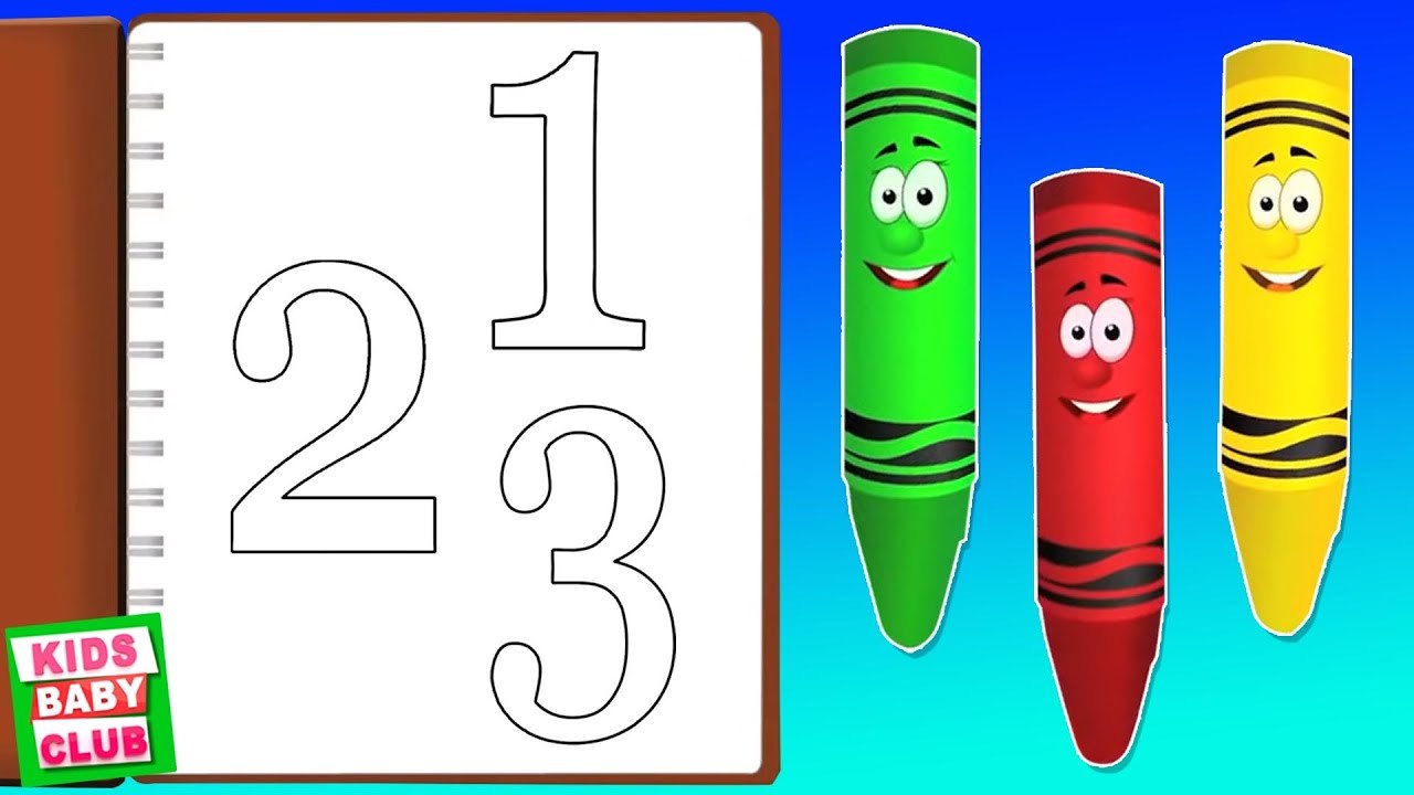 Crayons Numbers, Count 1 to 10 - More Learning Videos For Children ...
