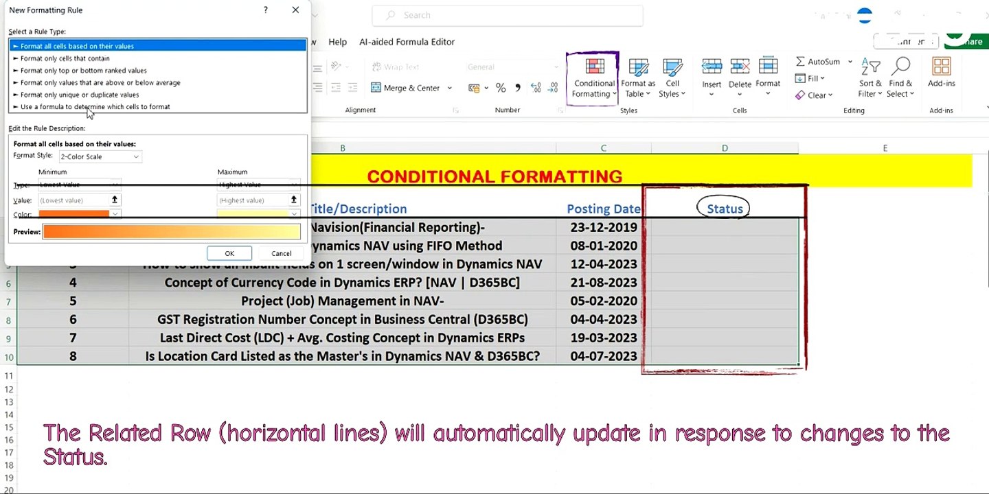 CoNditiOnal FoRMaTTing 'N' ExCel || Change the Colours of the Cells ...