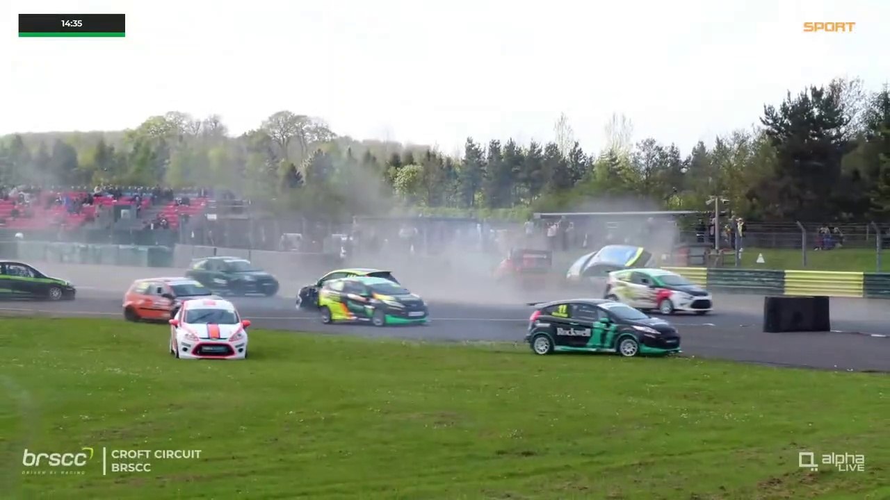 BRSCC Fiesta Junior 2023 Croft Race 2 Start Pile Up England Simpson ...