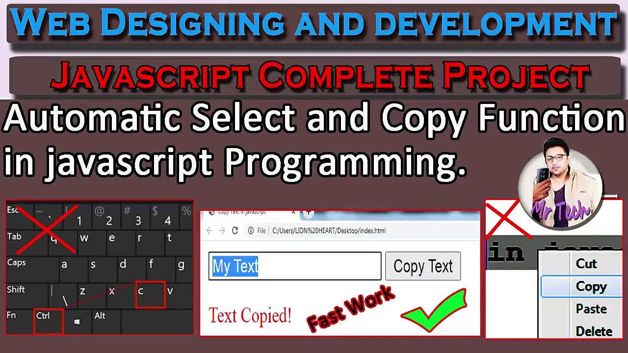 Text Copy Button | Javascript Copy Text to Clipboard | JavaScript Tutorial for Beginners Mr Tech ...