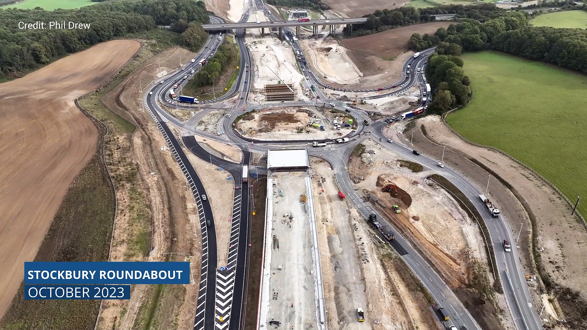Drone footage of Stockbury Flyover project