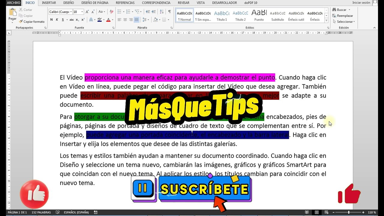 Cómo RESALTAR TEXTOS con COLORES PERSONALIZADOS en WORD - Vídeo Dailymotion
