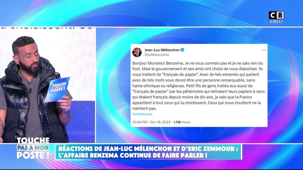 Affaire Karim Benzema : Jean-Luc Mélenchon exprime son soutien au ...