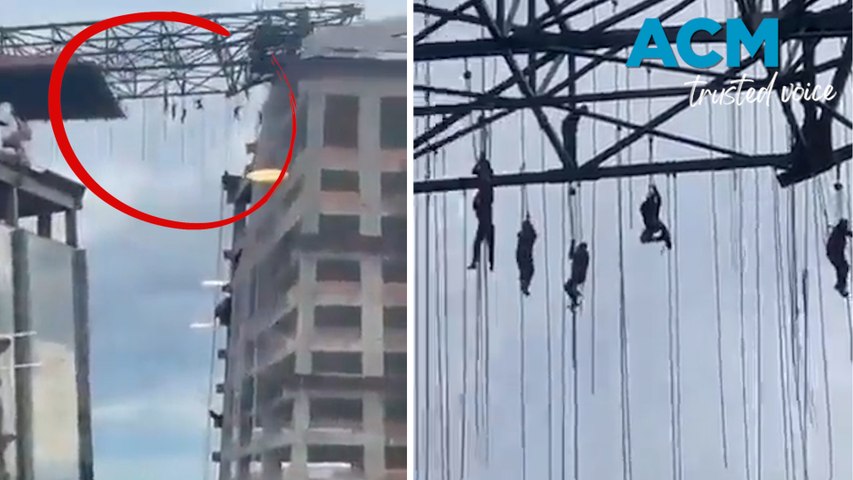 Workers left hanging 500ft in air after scaffolding collapses | The ...