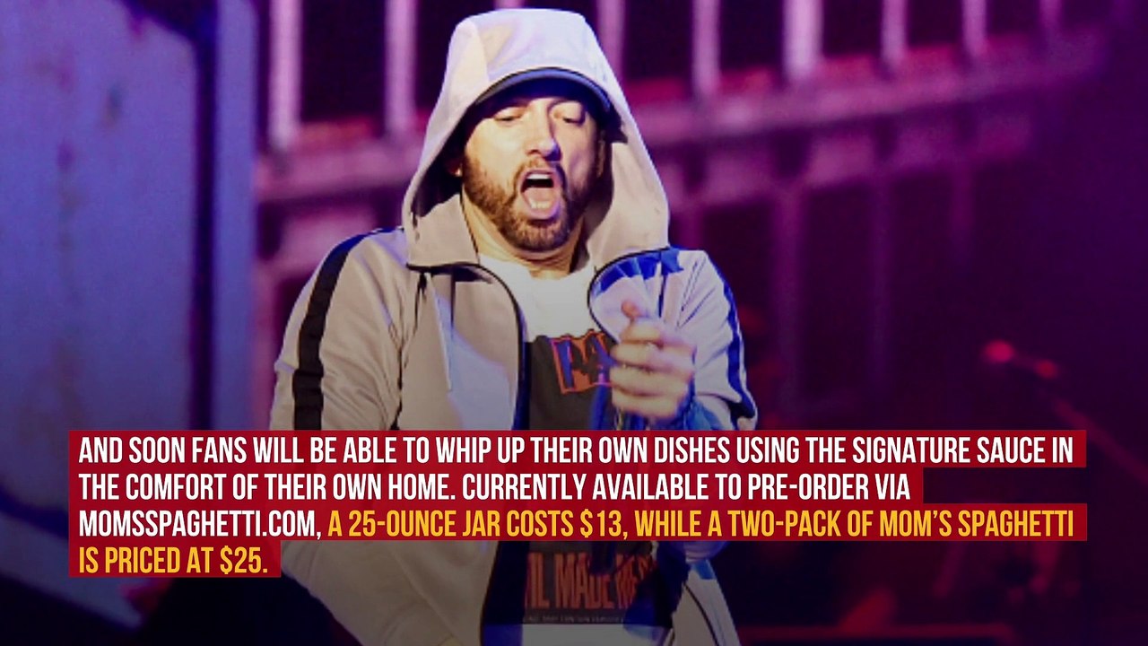 Eminem Cooks Up Surprise: Introducing 'Mom's Spaghetti' Pasta Sauce - video Dailymotion