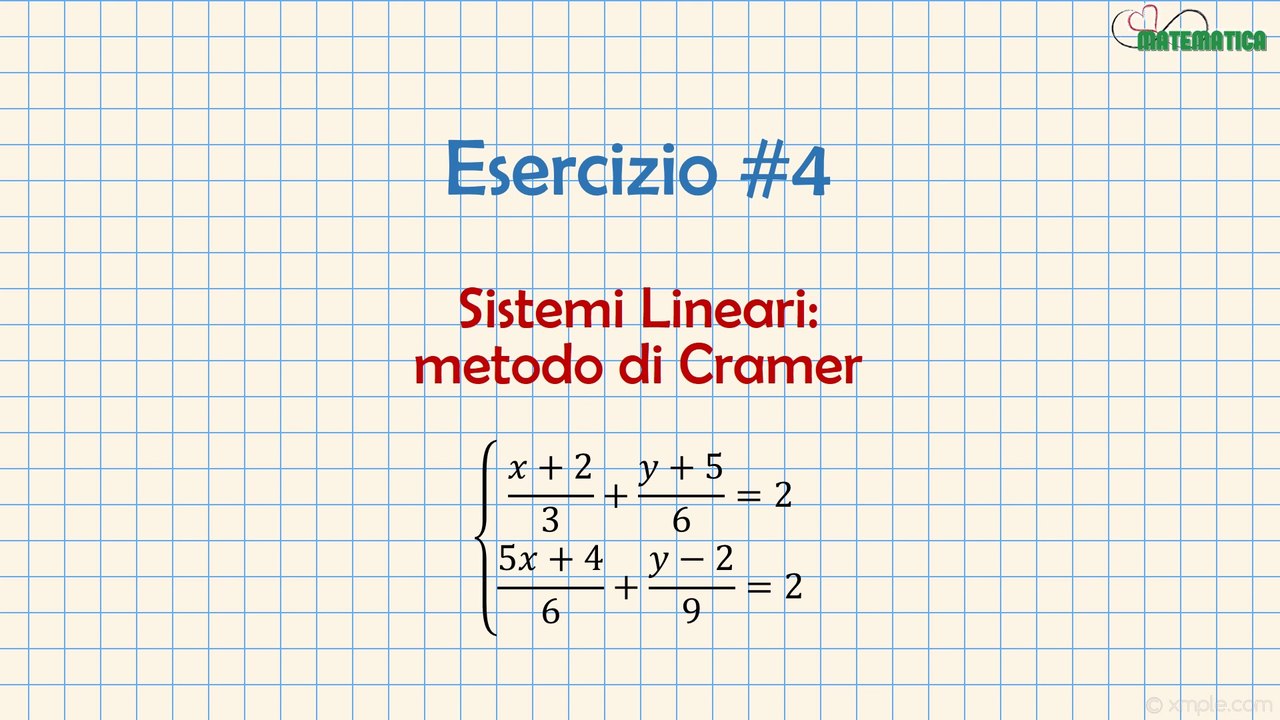 Matematica Esercizio #4 Sistemi Lineari Metodo di Cramer - Video ...