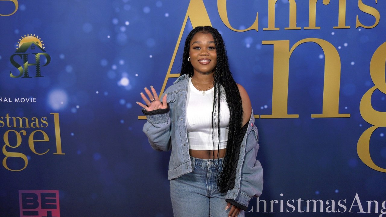 Angelique Wyche "Christmas Angel" Premiere Red Carpet Fashion | BET+ ...