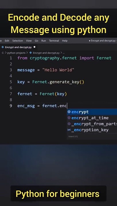 Encrypting and Decrypting Messages using 8 lines of python - فيديو Dailymotion