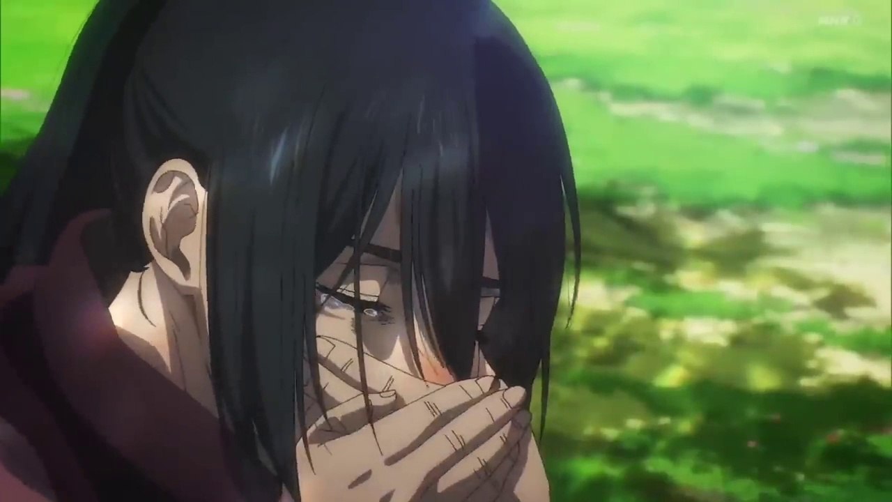 Mikasa crying at Eren's Grave | Attack on Titan Ending Scenes | AOT Sad ...