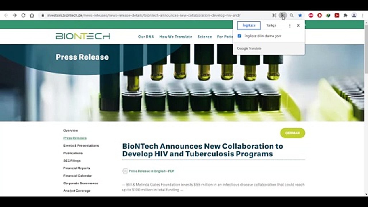 PFİZER'IN ORTAĞI BİONTECH'İN BİLL GATES VAKFI İLE ANLAŞMASI ...