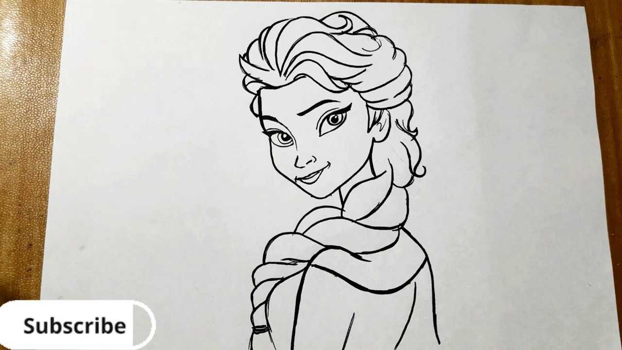 How to Draw Disney Princess Elsa - step by step __ Disney Frozen ...