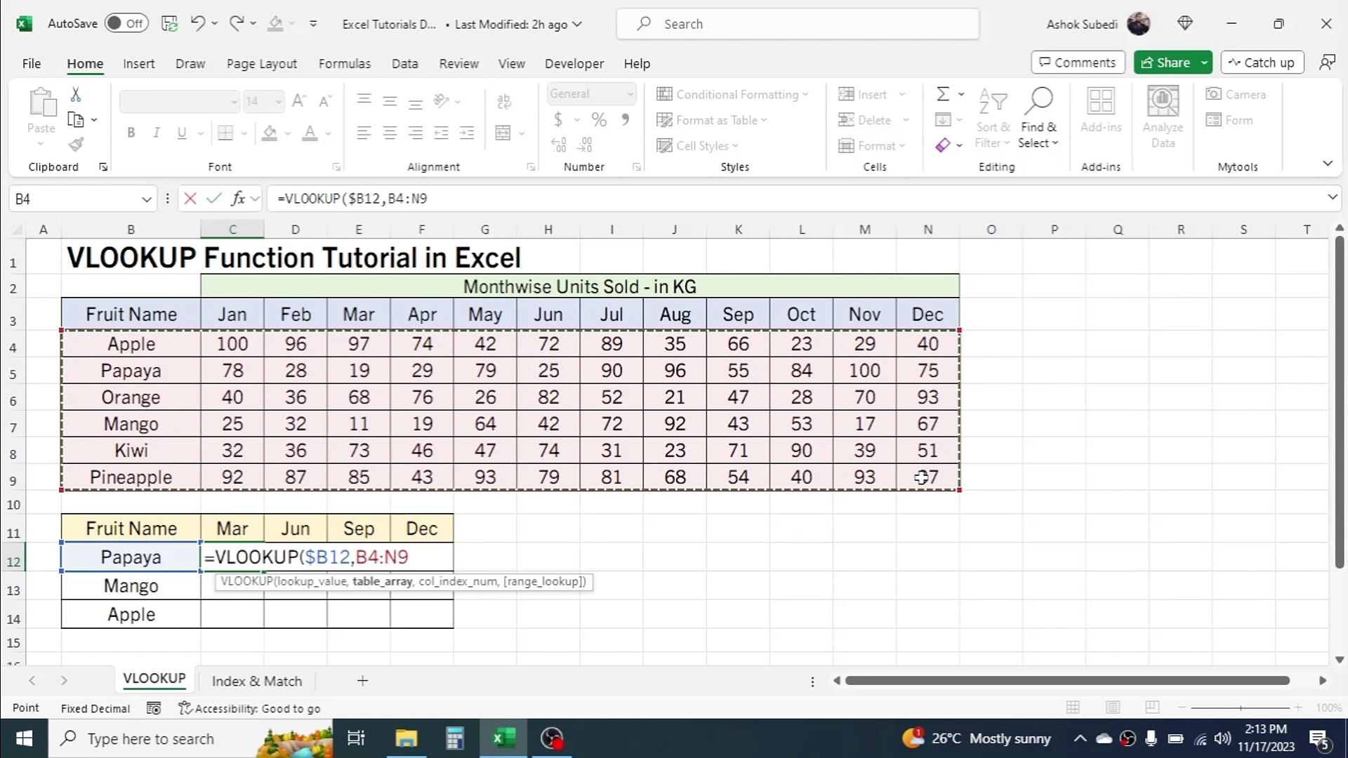 Microsoft Excel Vlookup Function Tutorial Part 1 Youtube